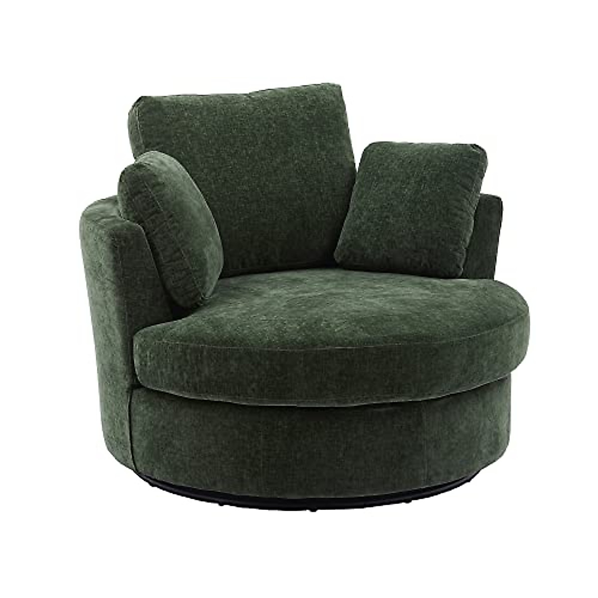 Oversized Swivel Accent Barrel Chair with 3 Pillows,Modern Comfy Upholstered 360 Recliner Sofa Cozy Club Chaise Leisure Round Loveseat Lounge Armchair for Living Room/Bedroom/Hotel/Nursery/Office