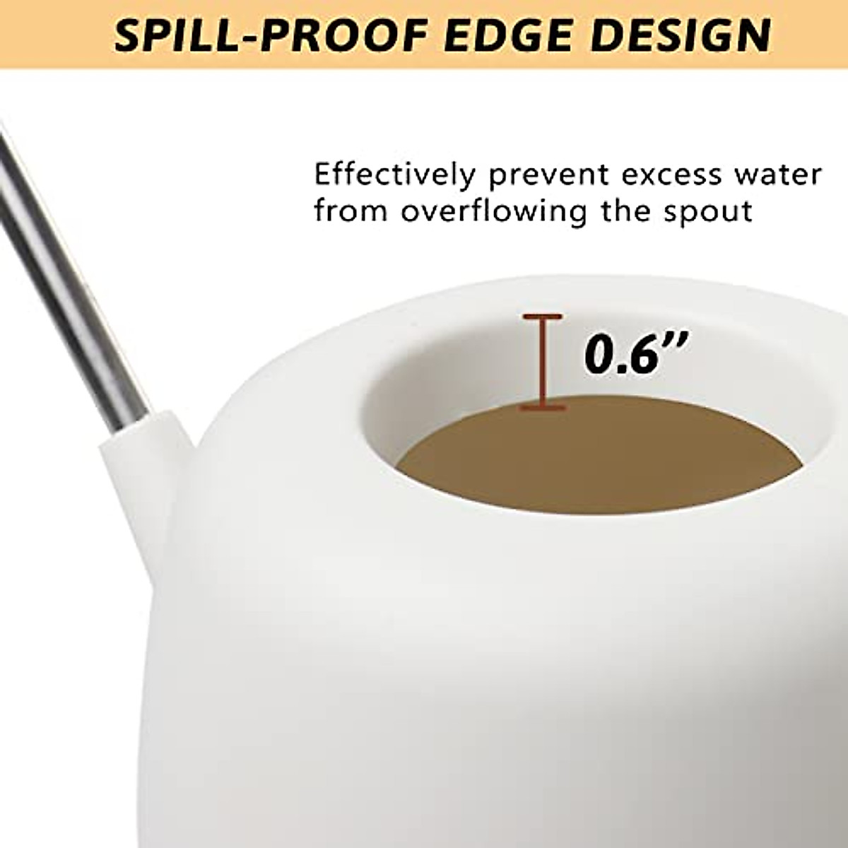 SAROSORA Watering Can for Hous Plants Garden Flower Long Spout 1.2L Helps You Water Tiny House Plants, Succulents, Bonsai or Herb Gardens (White)