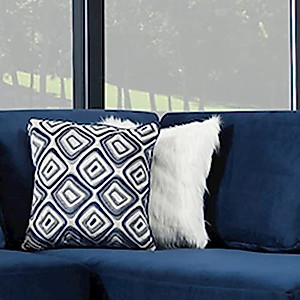 Roundhill Furniture LAB8642SEC-GN Contemporary L-Shape Sectional Sofa, Groovy Navy