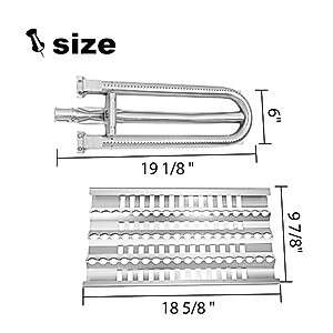 Clivimi 18” Grill Heat Plates Shield Grill Burners Radiant Tray for DCS Grills 27DBQR, DCS 36 BGB36-BQARL, DCS 48 BGB48-BQARL, DCS 30 BGB30-BQR-L, Dynamic Cooking Systems Gas Grill Replacement Parts