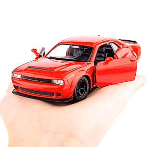 TGRCM-CZ 1/36 Scale Challenger Casting Car Model, Zinc Alloy Toy Car for Kids, Pull Back Vehicles Toy Car for Toddlers Kids Boys Girls Gift (Red)
