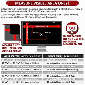Skylarking 24 inches Computer Privacy Screen Filter, Anti-Spy Anti-Glare Screen Protector Film Compatible 24" Widescreen Computer Monitor with Aspect Ratio 16:9 (WxH:531mm x 298mm)