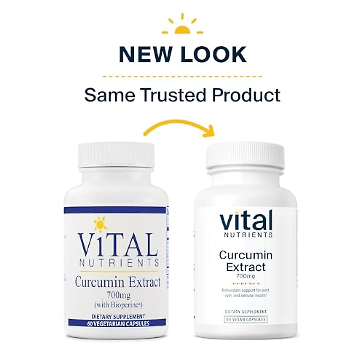 Vital Nutrients Curcumin Extract 700mg | Vegan Curcumin Supplements with Black Pepper Extract | Antioxidant Support for Joint, Liver, and Cellular Health* | Gluten, Dairy, Soy Free | 60 Capsules
