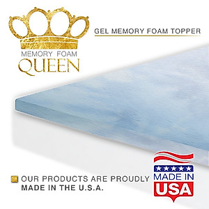 MFQ - Gel Memory Foam Mattress Topper King Size Bed Pad - Made in The USA - 2 Inch Gel Mattress Topper King Size for Extra Padding - Extra Soft and Comfy Gel Infused Toppers