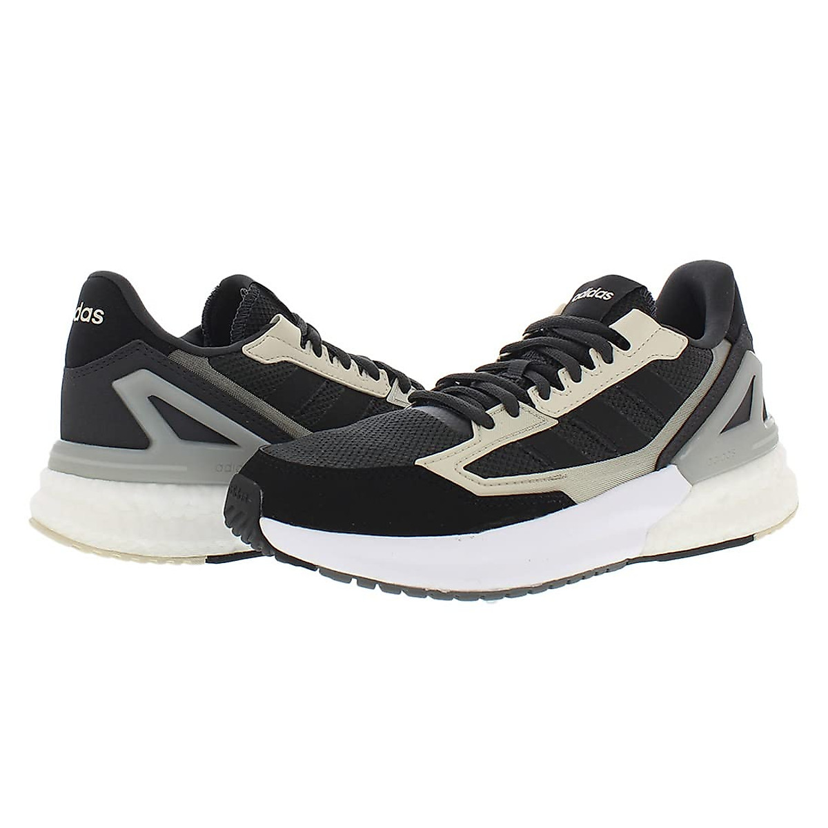 adidas Women's Nebzed Super Running Shoe, Carbon/Core Black/Alumina, 9