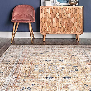 nuLOOM Jacquie Vintage Floral Runner Rug, 2' 8" x 8', Gold