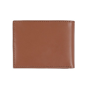Steve Madden Men's Leather Wallet Extra Capacity Attached Flip Pockets, Cognac (Glove), One Size