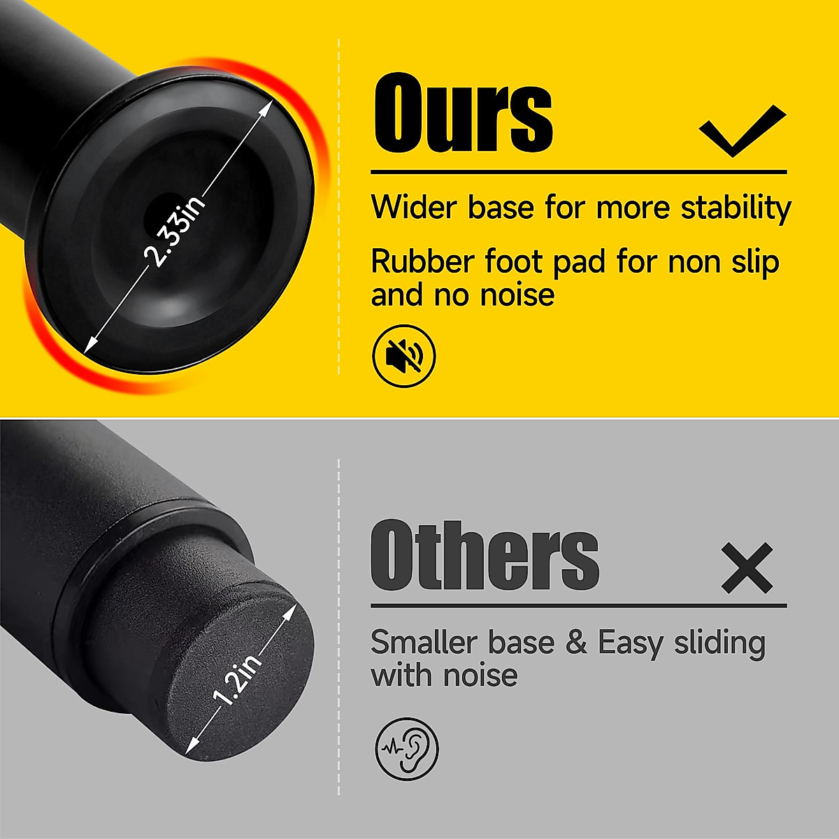 ZhouDaShu Adjustable Height Bed Frame Center Support Legs with Wider Base,Bed Support Legs Replacement for Metal/Wood Slats,Bed Reinforcement Kit,Height from 10" to 16.5",Black-4 Pcs