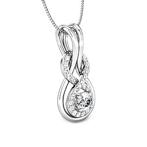 ERAA Jewel 2 CT Round Colorless Moissanite Engagement Pendant, Wedding Bridal Pendant, Eternity Sterling Silver Solid Diamond Solitaire -Prong Anniversary Promise Gift for Her