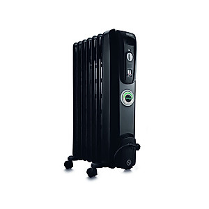 De'Longhi Oil filled Radiator Heater, 1500W Electric Space Heater for indoor use, portable room heater, Energy Saving, full room like office and bedroom with safety features, EW7707CB