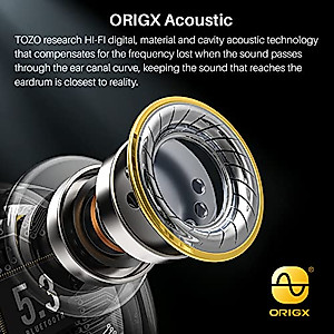 TOZO T6 True Wireless Earbuds Bluetooth 5.3 Headphones Touch Control with Wireless Charging Case IPX8 Waterproof Stereo Earphones in-Ear Built-in Mic Headset Premium Deep Bass White