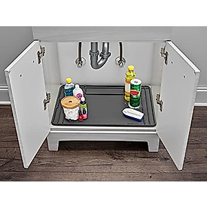 WeatherTech SinkMat – Waterproof Under Sink Liner Mat for Kitchen Bathroom – 28” x 19” Inches - Durable, Flexible Tray – Home undersink Organizer Must Haves, Black