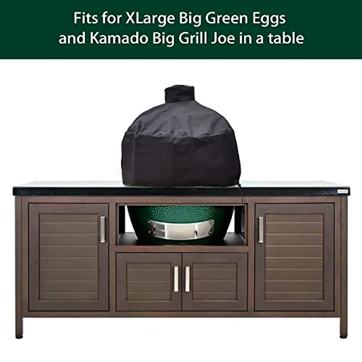 Quantfire 34” Kamado Dome Grill Cover for XLarge Big Green Egg, Kamado Joe Big Joe in Built-in or Island,XL Big Green Egg Accessories Waterproof Outdoor Grill Cover