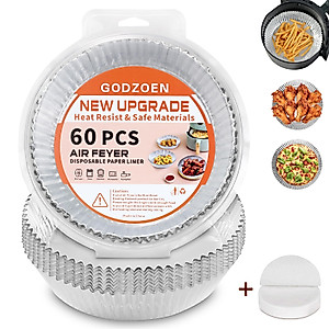 Aluminum Foil Air Fryer Liners, 90PCS Square Non-stick Air Fryer Disposable Paper Liner, Oil-proof Water-proof Air Fryer Sheets, Food Grade Aluminum Foil for Baking, Frying, Grilling(8'' Square)