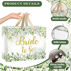 Bride Gift Bag Sage Green Bridal Shower Gift Bags with Cards Tissue Paper Large Bridal Gift Wrapping Bag Bachelorette Engagement Wedding Shower Gift Bag for Sage Green Christmas Bride to Be Party Decoration