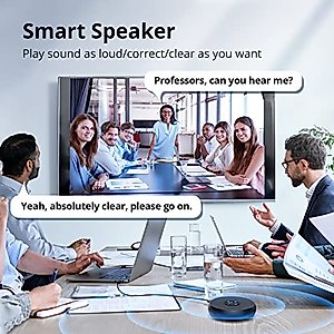 EMEET USB Speakerphone M1A Zoom Certified AI Mics 360° Voice Pickup USB Type C-A Plug&Play Fast Mute Laptop Mic&Speaker Noise Reduction Echo Cancellation Conference Computer Speakers with Microphone