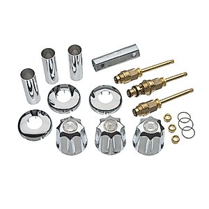 DANCO Bathtub and Shower 3-Handle Remodel/Rebuild Trim Kit for Gerber Faucets | Knob Handle | 11B-1H, 11B-1C, 11B-4D | Chrome (39617)