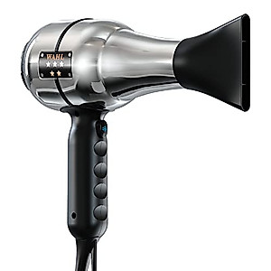Wahl Professional - 5-Star Series Ionic Retro-Chrome Design Barber Hair Dryer #05054-Includes 2 Concentrator Attachments 2.5"-3.5" with a 9' Cord - 2 Speed Settings with 3 Heat Settings & Cool Setting