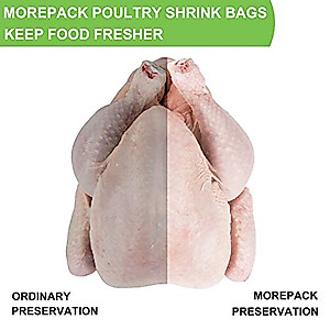 Turkey Shrink Bags,50Pcs 14x23 Inches Clear Poultry Shrink Bags BPA Free Freezer Safe with 50 Zip Ties and a Silicone Straw for Chickens,Turkey,Rabbits