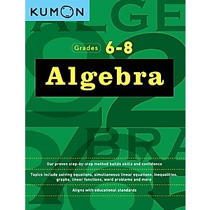 Kumon Algebra-Grades 6-8 (Kumon Middle School Math Workbooks) (Kumon Math Workbooks)