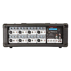 Rockville RPM80BT 2400w Powered 8 Channel Mixer/Amplifier w/Bluetooth/EQ/Effects