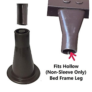 JSP Manufacturing Black Plastic 3-5/8” Bed Frame Feet/Glide Leg | Tall Cone Shaped Replacement Legs (4)