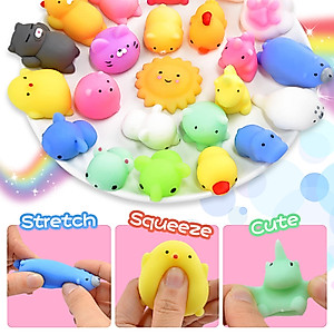 OCATO Squishies 40pcs Mochi Squishy Toys Party Favors for Kids Mini Squishy Kawaii Fidget Toys Stress Relief Treasure Box Toys for Classroom Prizes Kids Easter Egg Fillers Goodie Bag Stuffers, Random