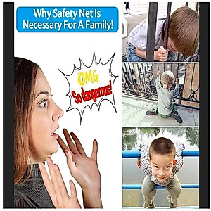 RZM Kids Safety Net Black, Climbing Frames Rope Net Children's Balcony Stair Railing Protective Net Pets Fence Anti-Falling Net Anti-Aging Child Safety Netting for Balcony (Size : 1 * 5m(3 * 16ft))
