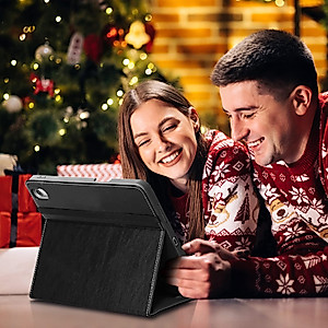 HFcoupe 2024 iPad Air 6th Generation Case 11 inch M2, 10.9 inch iPad Air Case 5th/4th Gen with Pencil Holder & Pocket (2022/2020 Released), Stitch iPad Air Cover Folio Auto Wake/Sleep, Black