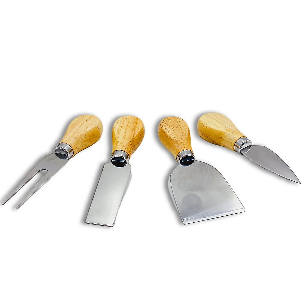 4pcs Cheese Knives Set Cheese Cutlery Steel Stainless Cheese Slicer Wood Handle Mini Knife,Butter Knife,Spatula& Fork Butter Cutter