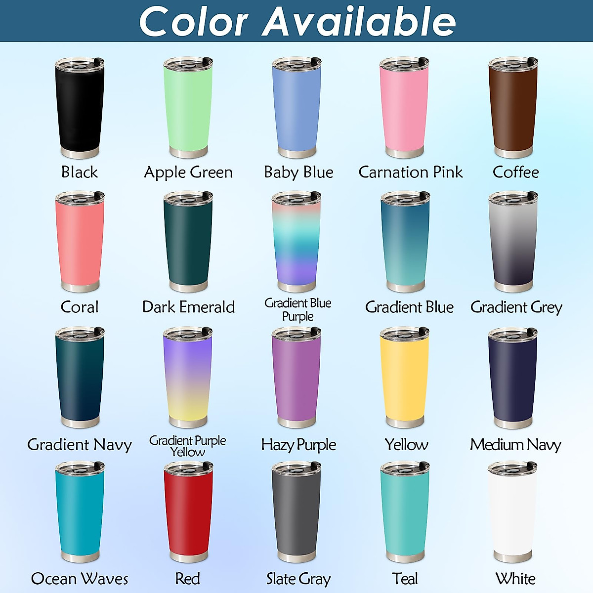 Personalized Coffee Tumbler with Pictures Text, 20oz Custom Insulated Stainless Steel Tumbler, Customized Father's Day Birthday Gifts for Men Women, Travel Coffee Cup with Lids