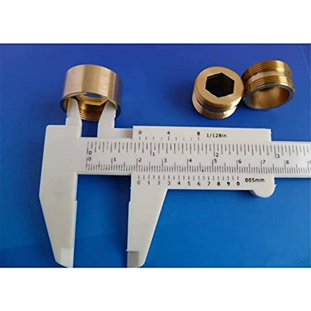 6Inch 150mm Mini Caliper Double Scale Plastic Vernier Caliper, Caliper Measuring Tool, for Carpentry, Student, Jewelry Measuring, etc. (White and Blue)