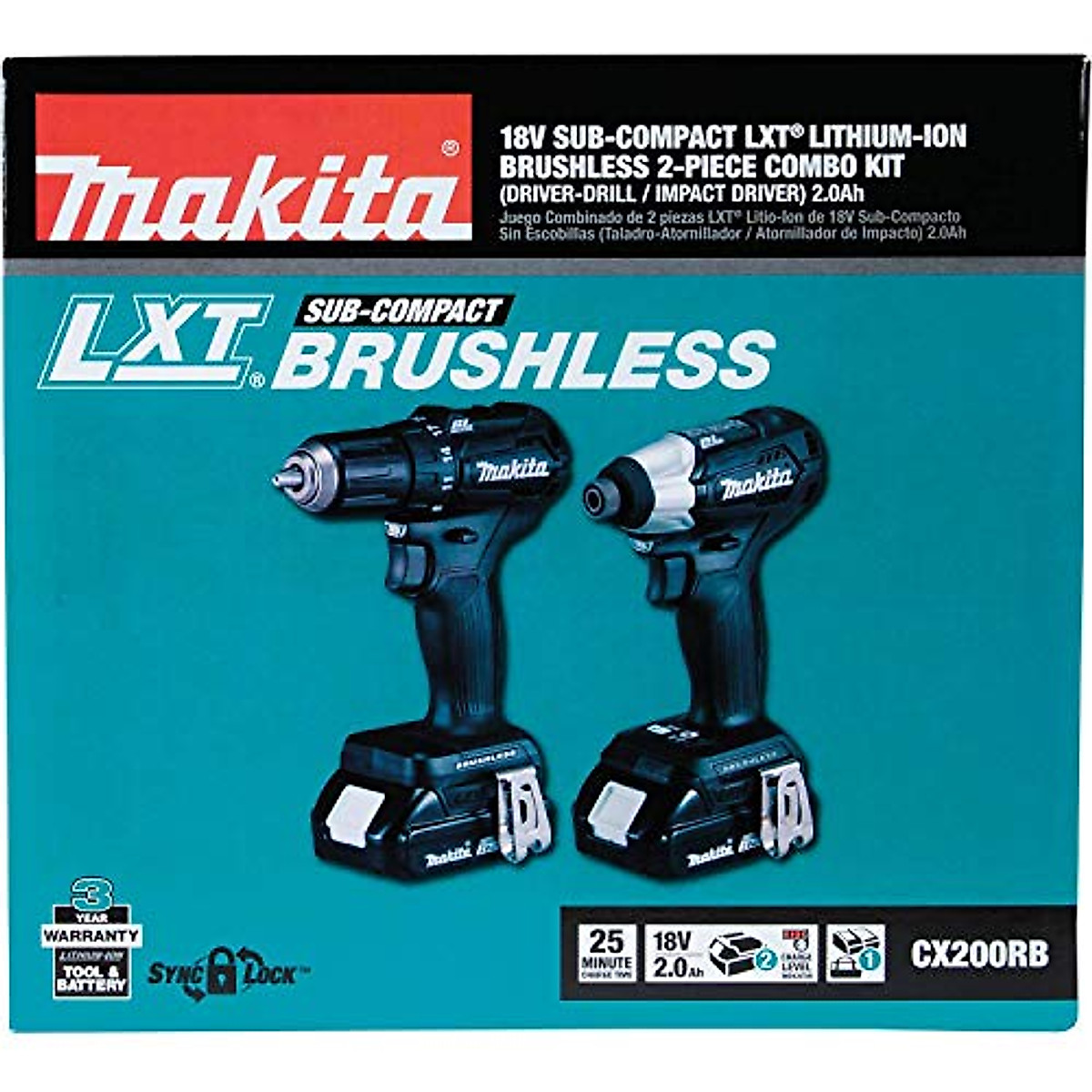 Makita CX200RB 18V LXT® Lithium-Ion Sub-Compact Brushless Cordless 2-Pc. Combo Kit (2.0Ah)