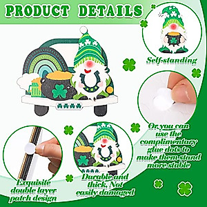 15 Pcs St. Patrick's Day Tiered Tray Decor Set Shamrock Gnome Truck Wood Sign Rustic Irish Theme Table Centerpiece Tabletop for Home Table House Decor, Tray Not Included (Shamrock)