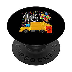 Happy 16 Birthday Rear Loader Garbage Truck PopSockets Swappable PopGrip