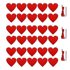 FAZHBARY 3 Pack Red Felt Heart Garland Heart Banner Valentines Day Banner for Wedding Anniversary Romantic Decorations