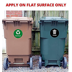 Recycle Sticker for Trash Can - 4 Pack 6x6" Waterproof Scratch Proof Large Vinyl Recycling Sticker - Ideal Sign for Kitchen Trash Can With Recycling Bin Combo - Suitable for Kitchen Garbage Can or Outdoor Trash Can