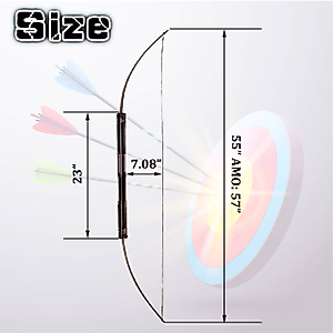 SinoArt 59" Folding Bow Black Alloy Archery Bow Right Hand for Hunting or Target (55Lbs)