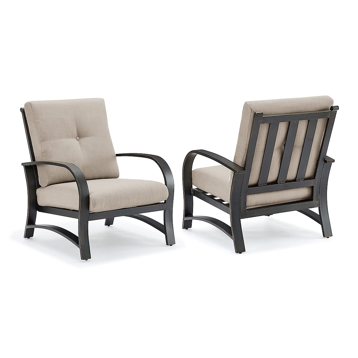 Ulax furniture Outdoor Club Chairs with Sunbrella Cushion Set of 2 - Ideal for Patio Conversations and Bistro Lounging