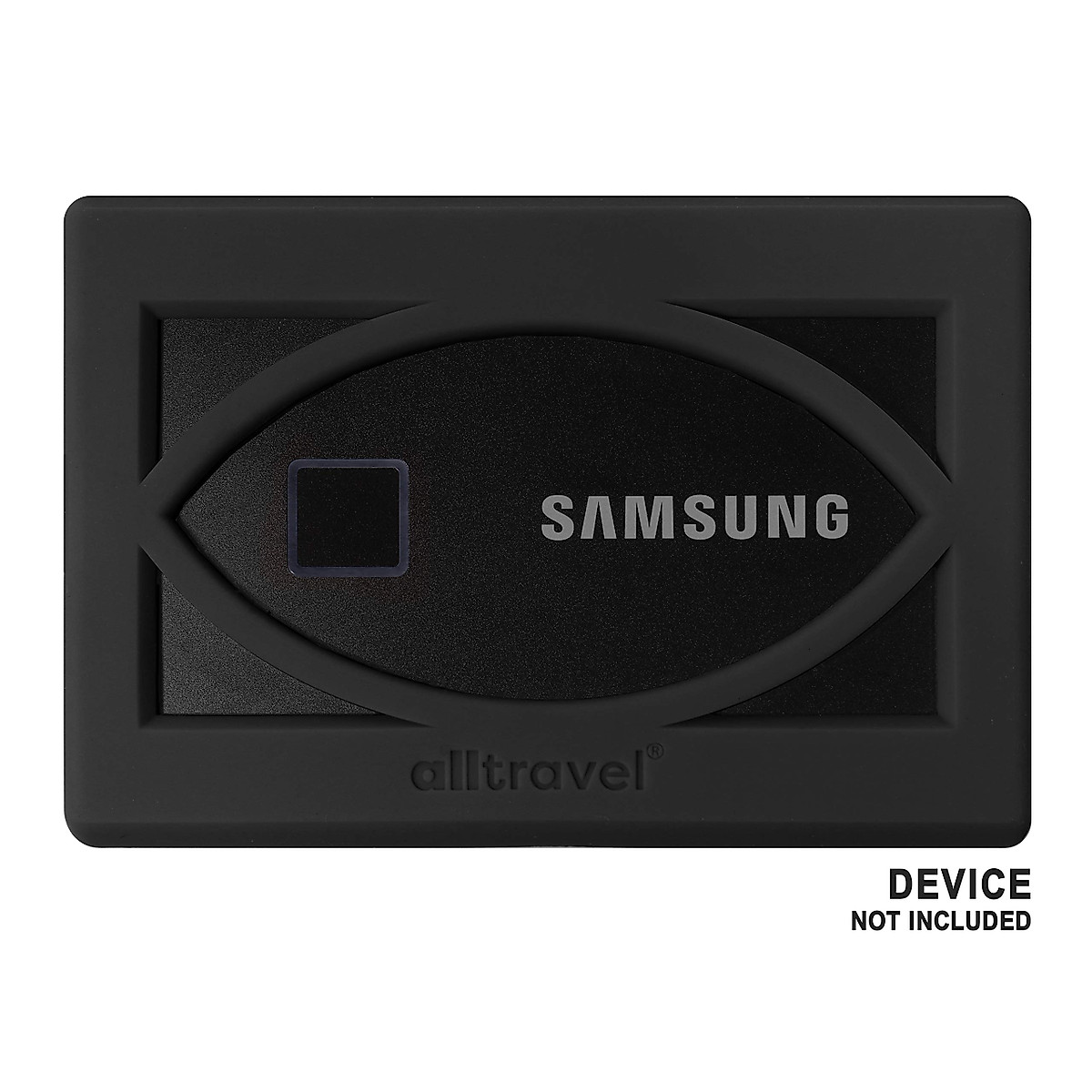 Alltravel External Solid State Drive Bumper Sleeve for Samsung T7,T7 Touch Portable SSD - 1TB, 2TB, 500GB - USB 3.2 External Solid State Drives, Super Strong Bumper Anti Shock, Shake and Drop (Black)