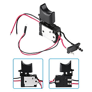 Cordless Drill Trigger Switch, 7.2 V-24 V Lithium Battery Drill Speed Control Drill Switch Replacement with Small Light for Electric Hand Drill