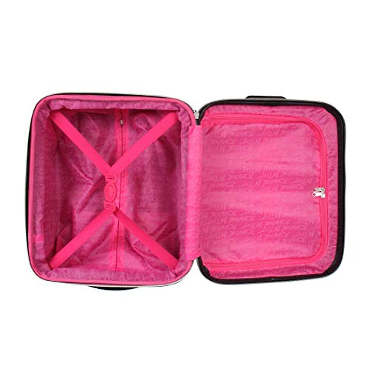 Betsey Johnson Designer Underseat Luggage Collection - 15 Inch Hardside Carry On Suitcase for Women- Lightweight Under Seat Bag with 2-Rolling Spinner Wheels (Flamingo Strut)