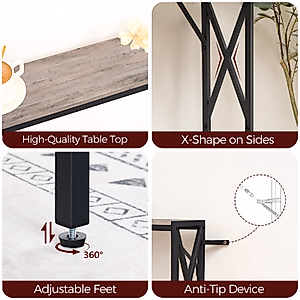 MAHANCRIS 2 Pack Sofa Table with Charging Station, 39.4” Console Table, Narrow Entryway Table, Slim Hallway Table, Retro Couch Table, for Entrance, Foyer, Living Room, Hallway, Greige CTHG151E01S2