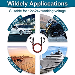 SAE Extension Cable, 4FT 10AWG SAE Battery Connector, by MENTBERY