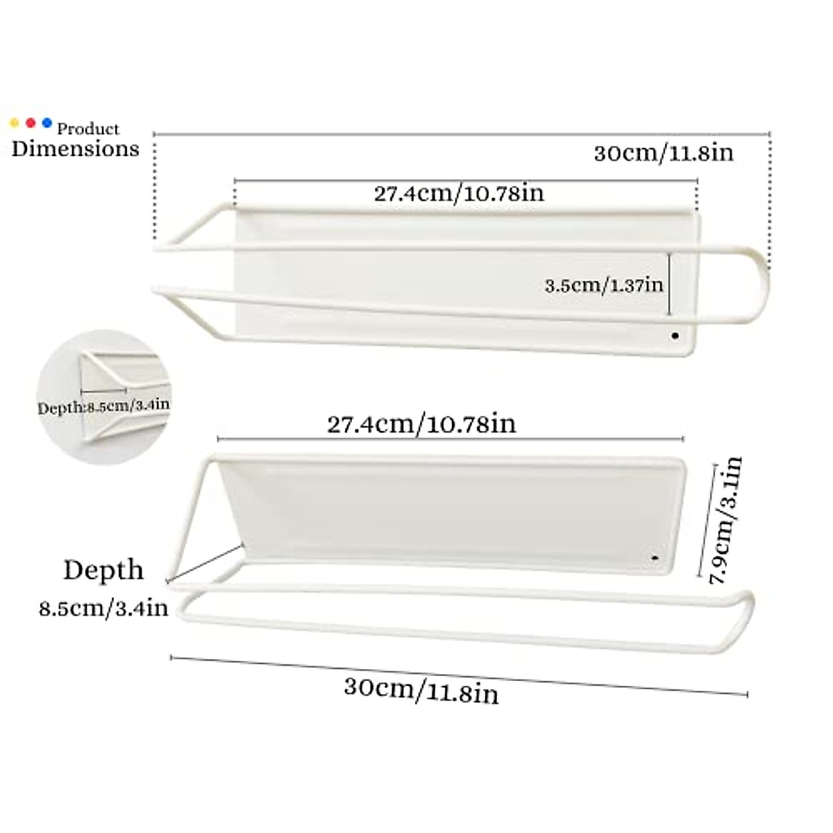 Magnetic Paper Towel Holder for Refrigerator- for Toolbox, Grill, RV, Fridge, Magnetic Towel Bar for Garage, Laundry Room, Bathroom, Kitchen, Metal White