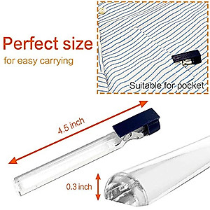MAGDEPO 4X Lighted Handheld / Hand-Free Bar Magnifier 6 Bright LEDs with Yellow Tracker Line + 2X Stick Bar Magnifier Ideal for Reading Small Prints, Map, Newspaper, Magazine, Low Vision
