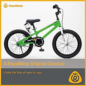 RoyalBaby Freestyle Kid’s Bike for Boys and Girls, 18 inch with Kickstand, Green (RB18B-6G)