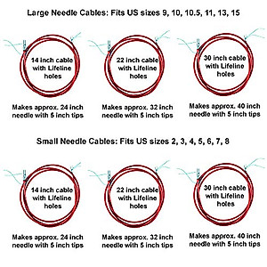 ChiaoGoo Twist Red Lace 5-Inch Complete 7500-C Interchangeable Circular Knitting Needle Set, Sizes US 2, 3, 4, 5, 6, 7, 8, 9, 10, 10.5, 11, 13, 15 with 6 Cords Bundle with 1 Artsiga Crafts Project Bag