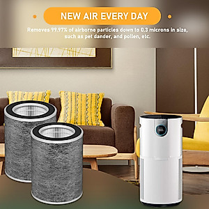 Allisfresh HP201 True HEPA Filter Replacement Compatible with Shark HP200 Series, Models HP201, HP202, HP301, HP302, UA205, AP1000 3-in-1 Max HC501, HC502 Air Cleaner Purifier, 2 Pack