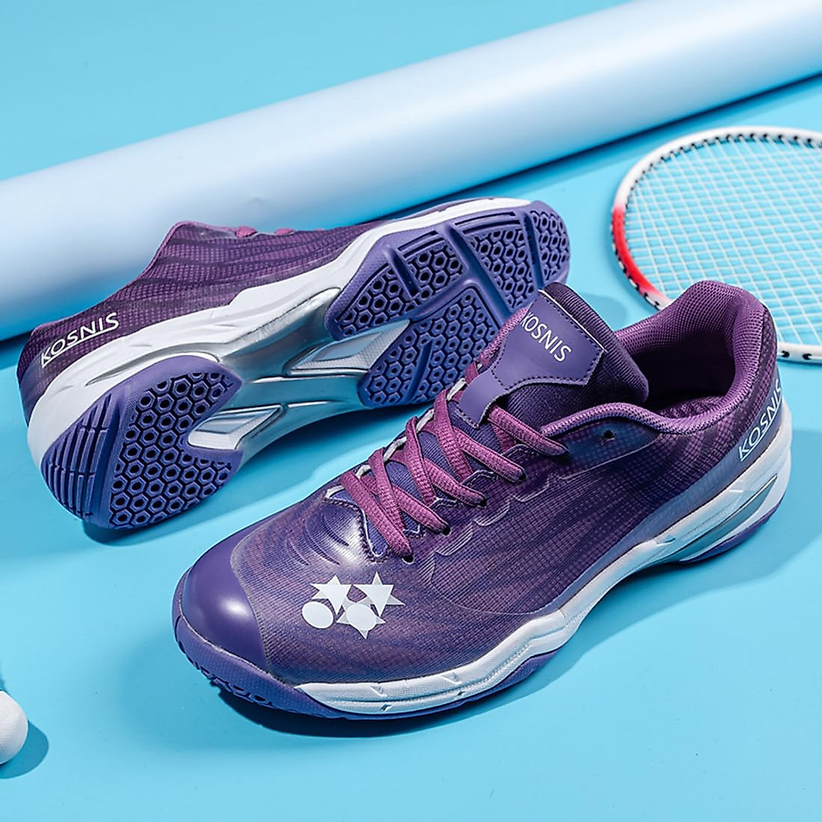 Migoldhot Women Tennis Shoes Durable Badminton Shoes Women Court Shoes Casual Pickleball Shoes Squash Shoes Purple